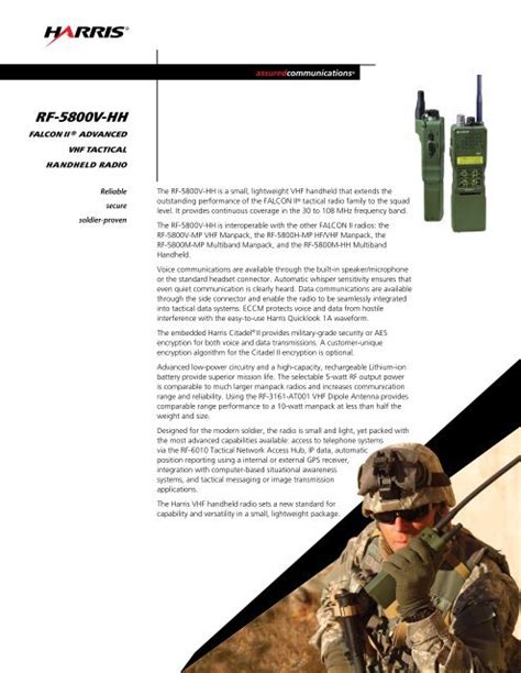 Rf 5800v Hh Falcon Ii Advanced Vhf Tactical Handheld Radio