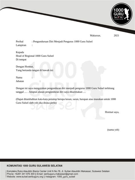 Format Surat Resign Pdf