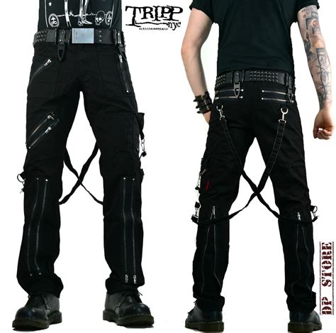Tripp Bondage Straps Steampunk Gothic Cyber Emo Military Goth Jeans