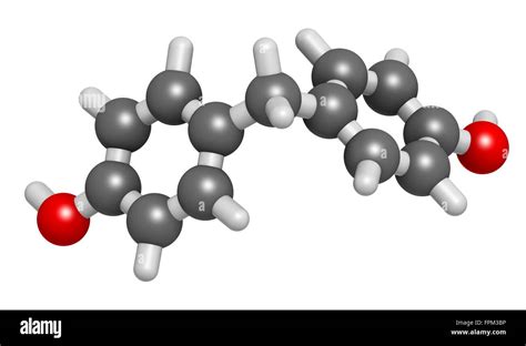 Bisphenol F Bpf Molecule Alternative For Bisphenol A Bpa Atoms