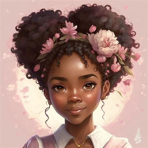 Premium Ai Image A Close Up Of A Girl With A Flower In Her Hair