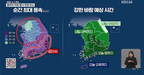 [특보] ‘카눈 상륙 후 한반도