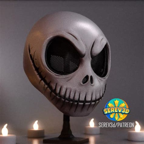 Wearable Jack Skellington Mask Serev3d High Quality Stl And 3mf 3d