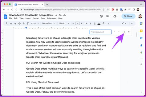 How To Search For A Word In Google Docs On Desktop And Mobile Guiding Tech