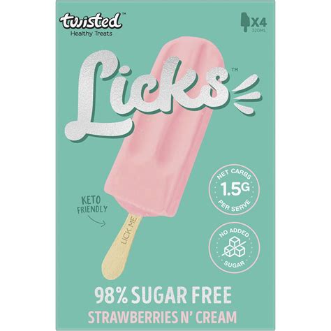 Twisted Licks Strawberries N Cream Ice Creams 4 Pack Woolworths