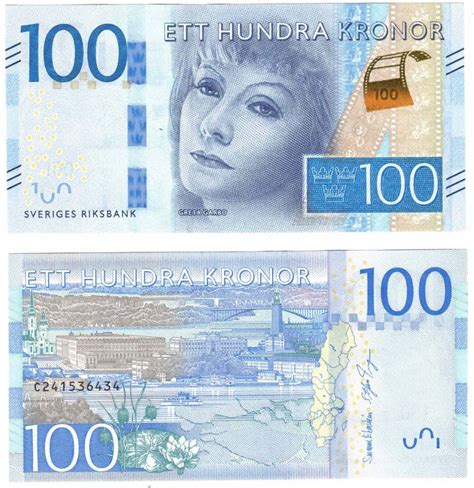 2016 Sweden 100 Kronor Greta Garbo Banknote Unc P71b Susanne Eberstein
