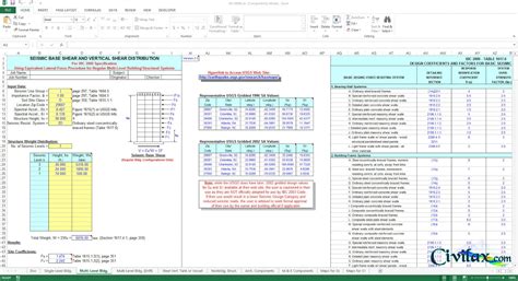 Ibc Seismic Analysis Spreadsheet Db Excel Com