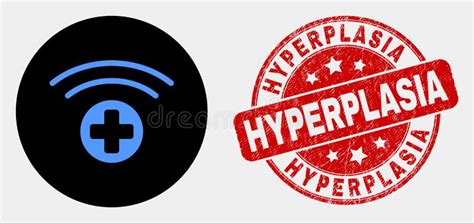Vector Medical Source Icon And Grunge Hyperplasia Watermark Stock