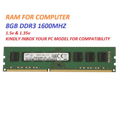 computer ram 8gb ddr3 1600mhz pc3 12800 daraz pk