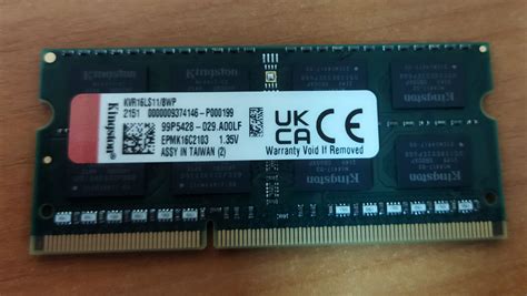 Оперативная память Kingston So Dimm Ddr3l 8gb 1600mhz Pc 12800