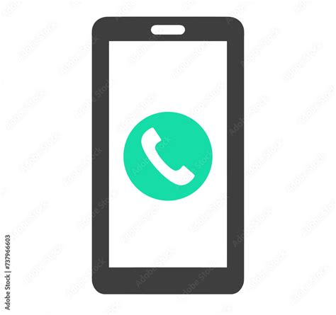 黒と緑色｜電話アイコンのスマートフォン Stock Illustration Adobe Stock