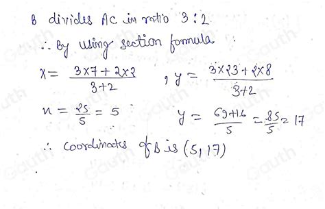 Solved The Coordinates Of Points A And C Are Shown Below Point B Lies On Line AC And The