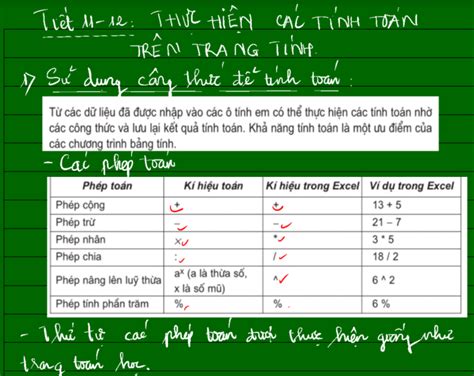 Bài Thực hiện tính toán trên trang tính Hoc