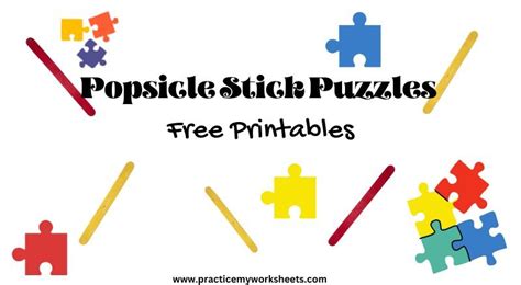 Popsicle Stick Puzzles Free Printable