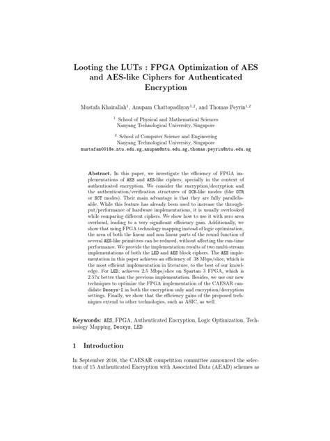 Looting The Luts Pdf Field Programmable Gate Array Encryption