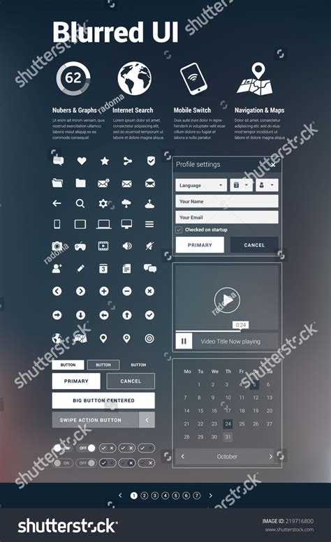 Blurred Background Ui Website App Design Stock Vector Royalty Free Shutterstock