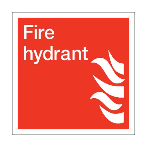 Fire Hydrant Square Sticker Safety Uk