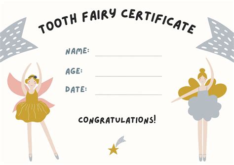 First Tooth Fairy Certificate Free Printable Free Printables Hub