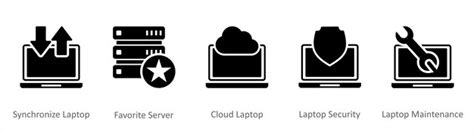 premium vector a set of 5 internet icons as synchronize laptop