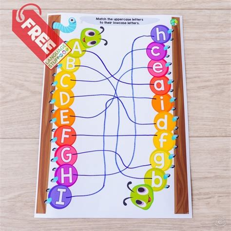 Free Resource Сочные рабочие листы для Young Learners Match The Uppercase Letters To Their