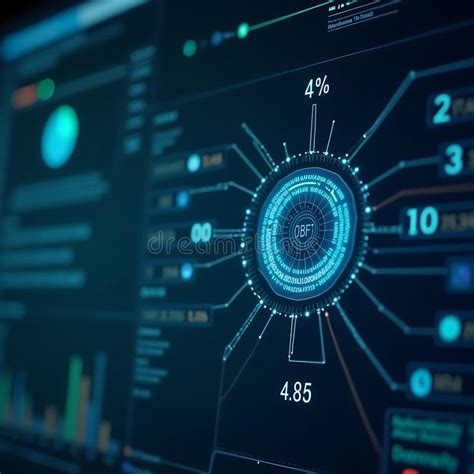 Futuristic Digital Dashboard Interface Data Visualization And Technology Stock Illustration