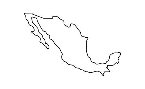 Mexico Map Outline Royalty Free Vector Image Vectorstock