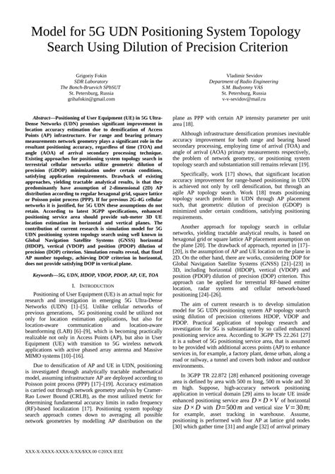 Pdf Model For 5g Udn Positioning System Topology Search Using
