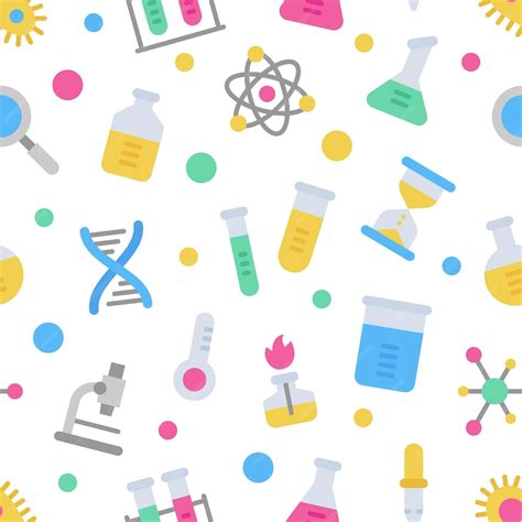 Premium Vector Chemistry Science Laboratory Colorful Vector Seamless