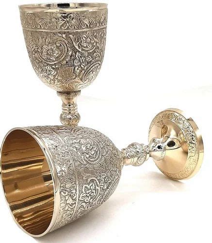Silver Plated Brass Wine Goblets At ₹ 900set Brass Goblets Set In