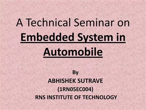 embedded systems in automobile pptx
