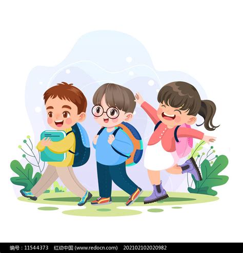 学生返校上学插画png素材下载红动中国