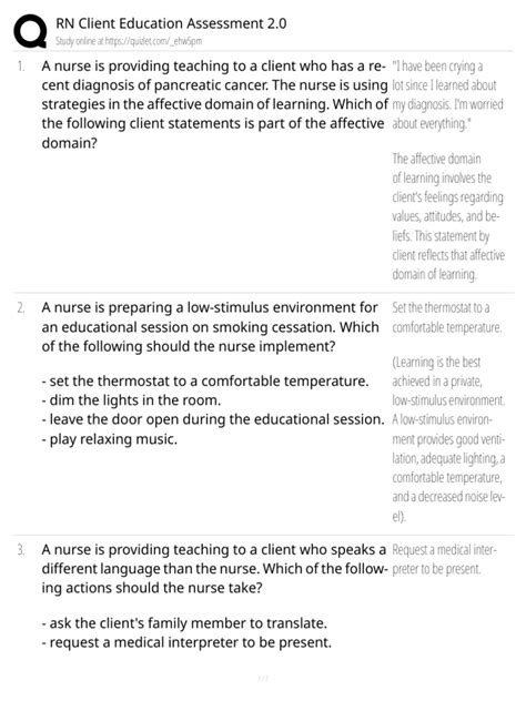 Client Education Assesment Pdf Nursing Learning