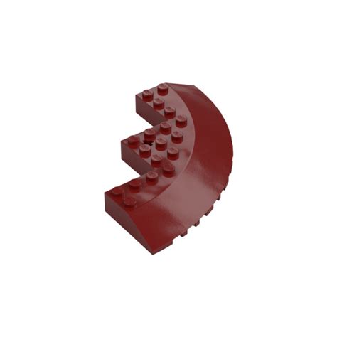 Lego Dark Red Brick 10 X 10 Round Corner With Tapered Edge 58846