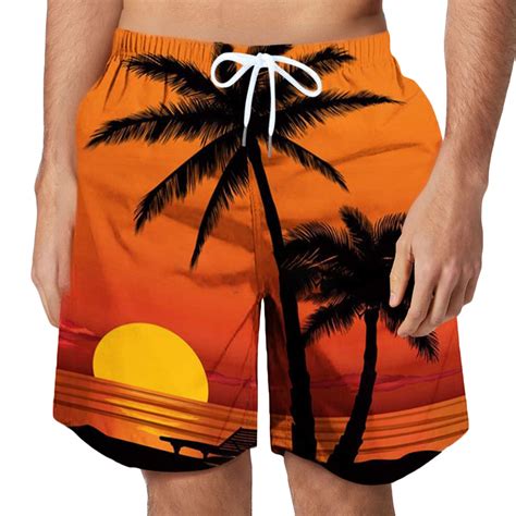 Njoeus Shorts Mens Swim Trunks Swimsuit Tropical Printed Beach Shorts