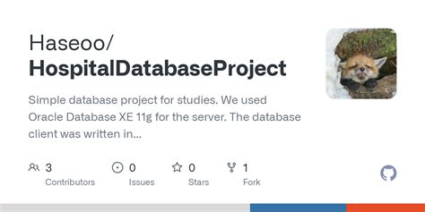 Github Haseoo Hospitaldatabaseproject Simple Database Project For