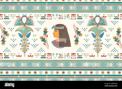 Vector Egyptian Ornamental Seamless Pattern Background Stock Vector
