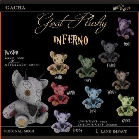 Second Life Marketplace Liliths Den Goat Plushy Inferno Sloth
