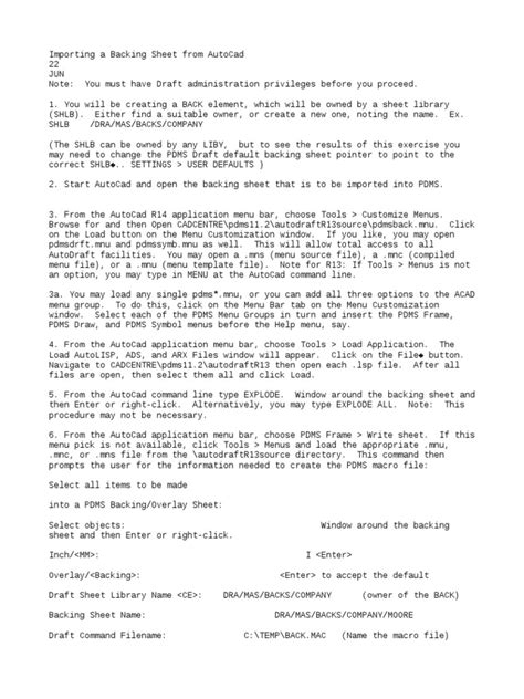 Back Sheet Pdf Menu Computing Auto Cad