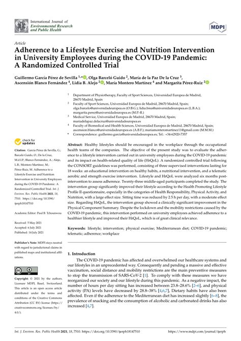 Pdf Adherence To A Lifestyle Exercise And Nutrition Intervention In