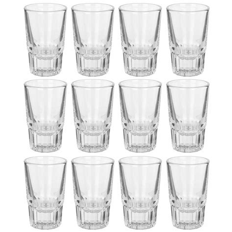 12 Pc Premium Glass Shot Glasses Fluted 17 Oz 50ml Party Shooters Bar