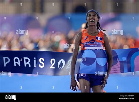 Sifan Hassan Of The Netherlands Celebrates After Crossing The Finish