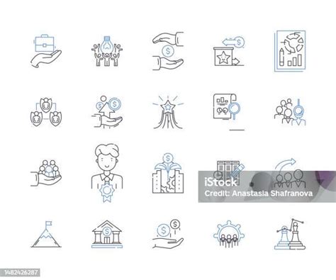 작업 생산성 개요 아이콘 모음입니다 생산성 작업 효율성 출력 결과 진행률 역량 벡터 및 일러스트레이션 개념 세트 기술 속도 초점