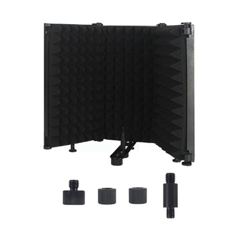 Adjustable 3 Panel Microphone Isolation Shield Foldable Studio