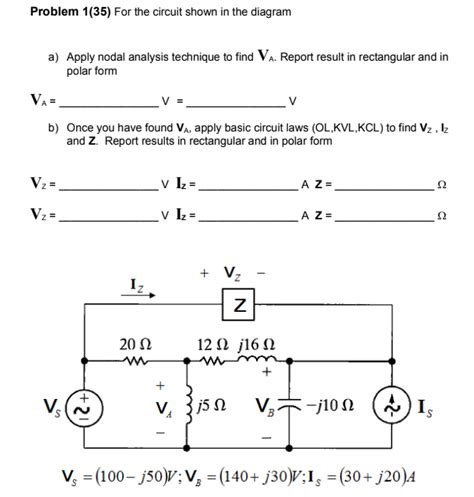 Solved Problem 1 35 For The Circuit Shown In The Diagram A Chegg