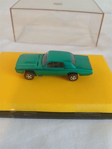 1967 Hot Wheels Redline Custom T Bird Green Spectraflame Us Restored W