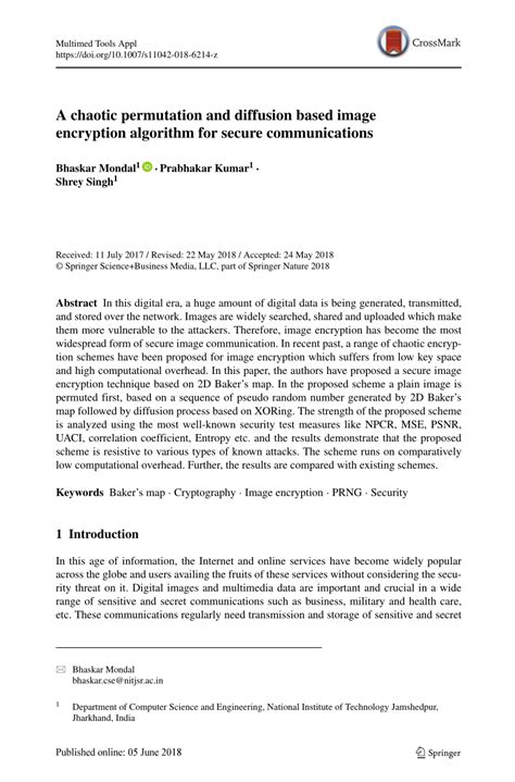 Pdf A Chaotic Permutation And Diffusion Based Image Encryption Algorithm For Secure Communications