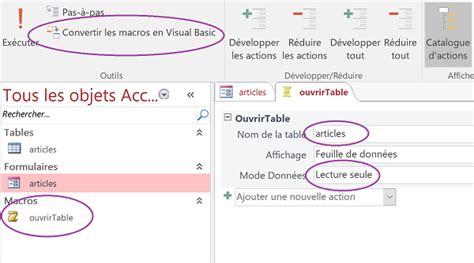 interactions vba entre les objets access