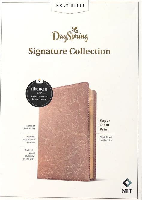 Nlt Super Giant Print Bible Filament Enabled Edition Blush Floral