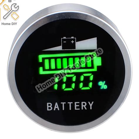 Lead Acid Battery Indicator 12v 24v 36v 48v 72v Round Led Battery Capacity Indicator Voltage