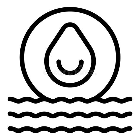Water Drop Energy Icon Outline Vector Power Plant Stock Vector